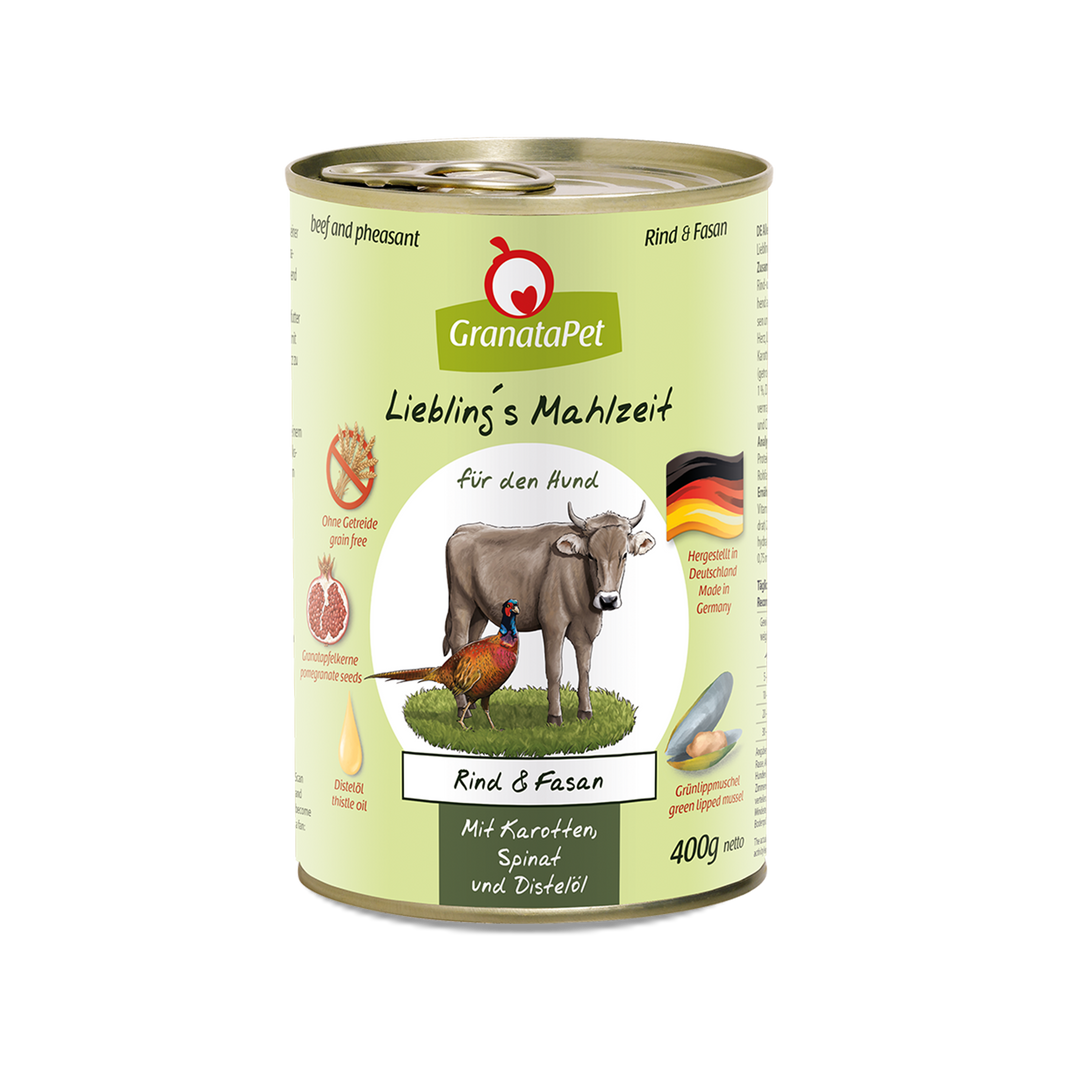 Granatapet Dog wet food Liebling's Mahlzeit beef & pheasant – BYMiT