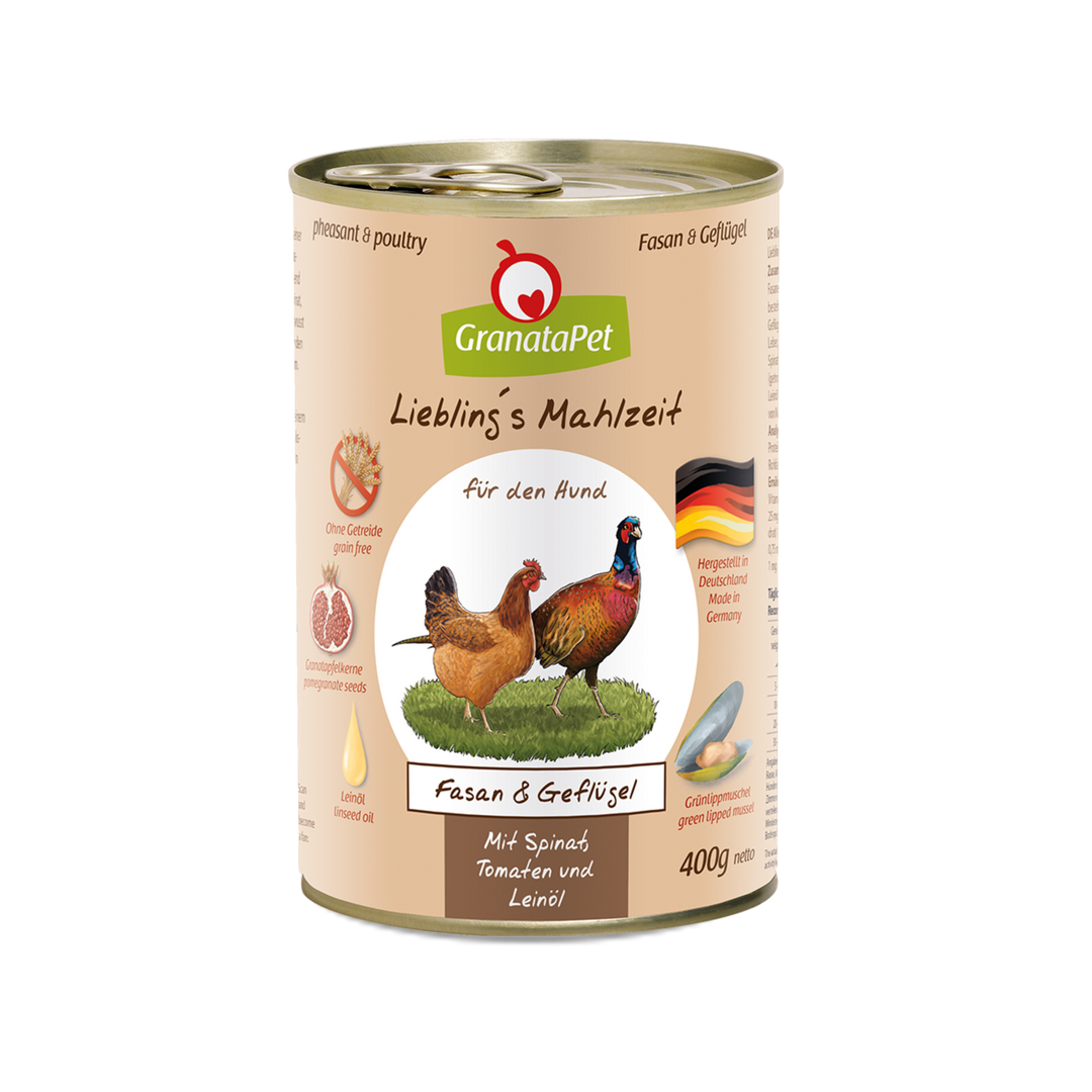 Granatapet Dog wet food Liebling's Mahlzeit pheasant & poultry – BYMiT